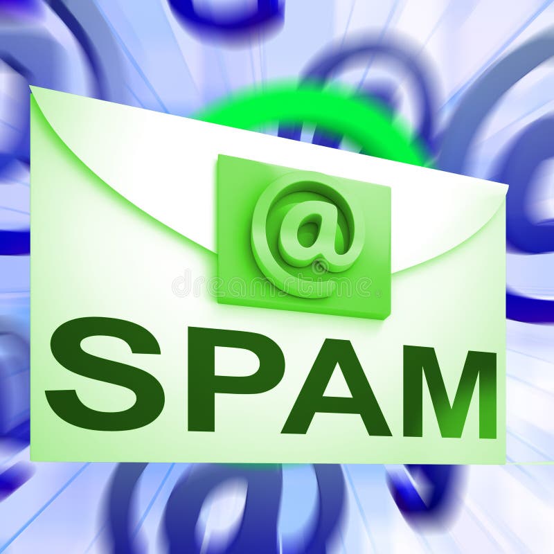 Spam Envelope Shows Security Unwanted Mail Inbox Stock Illustration ...