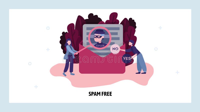 Spam Filter Concept. Anti Malware and Phishing Technology. Vector Web ...
