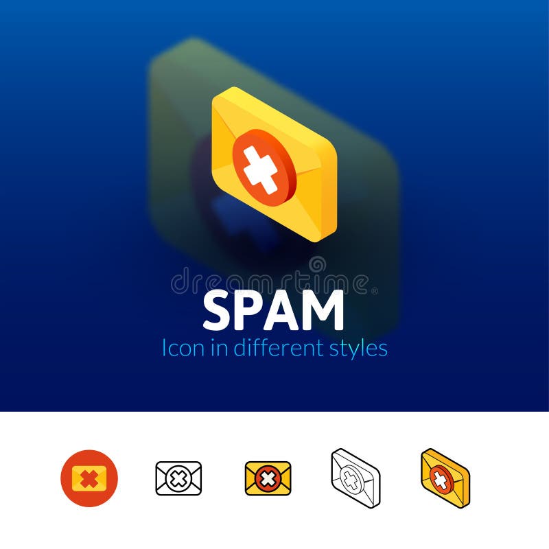 Spam Icon in Different Style Stock Vector - Illustration of computer ...