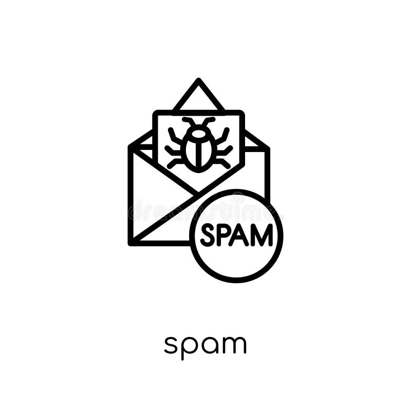 Spam Linear Icon. Modern Outline Spam Logo Concept on White Back Stock ...