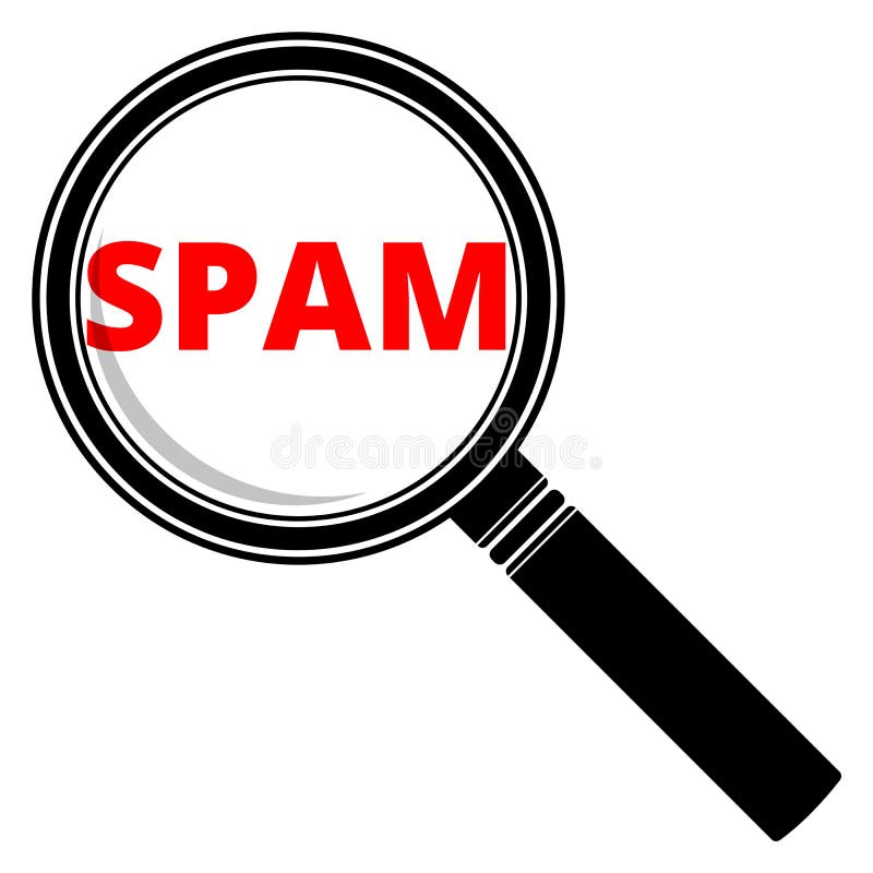 Spam stock illustration. Illustration of flat, magnifying - 79299630