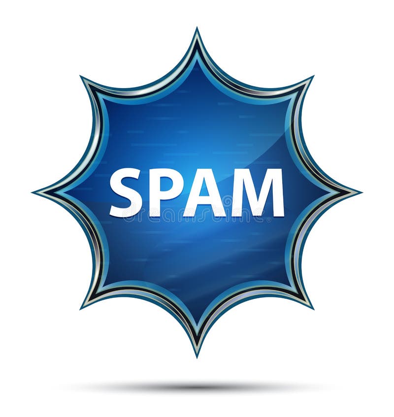Spam Magical Glassy Sunburst Blue Button Stock Illustration ...