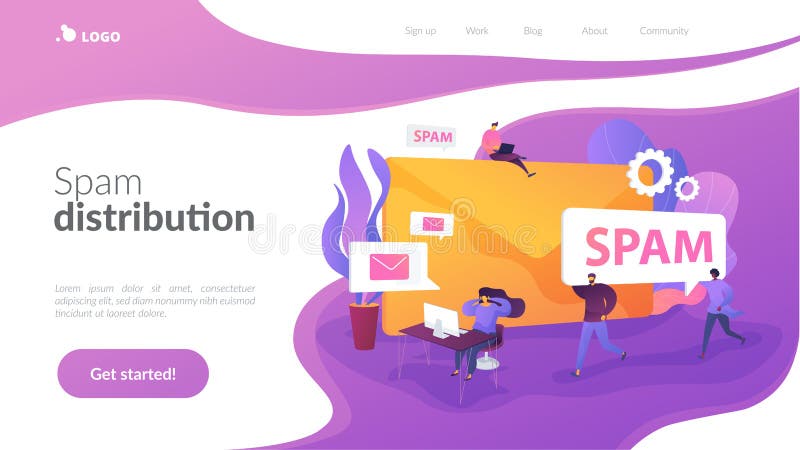 Spam Landing Page Template. Stock Vector - Illustration of character ...