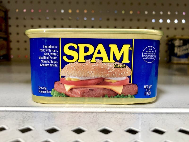 Can tin of SPAM meat editorial stock photo. Image of foods - 140237298