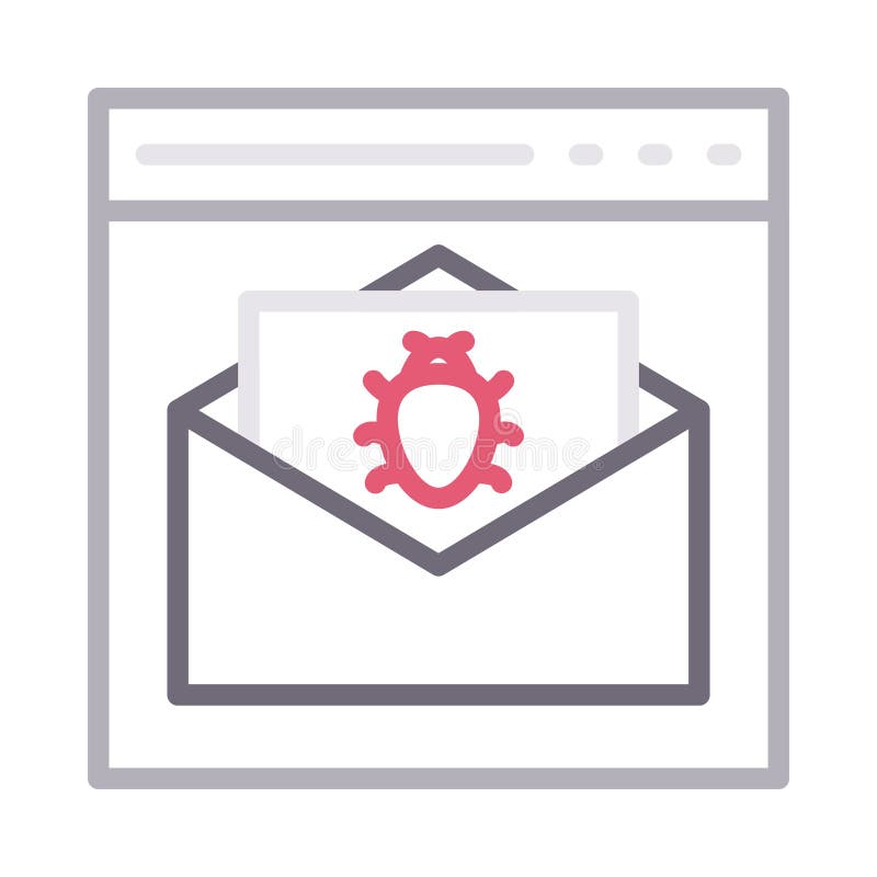 Spam Mail Browser Thin Line Color Vector Icon Stock Vector ... Spam Mail Browser Thin Line Color Vector Icon Stock Vector ...