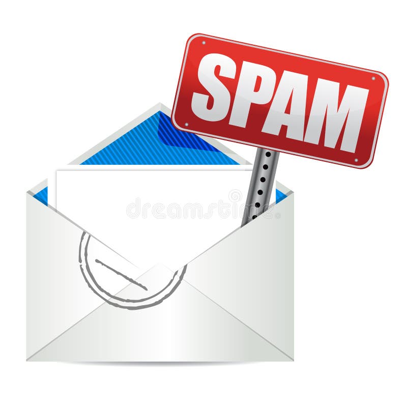 Spam Mail or E-mail Concept Sign Stock Illustration - Illustration of ...