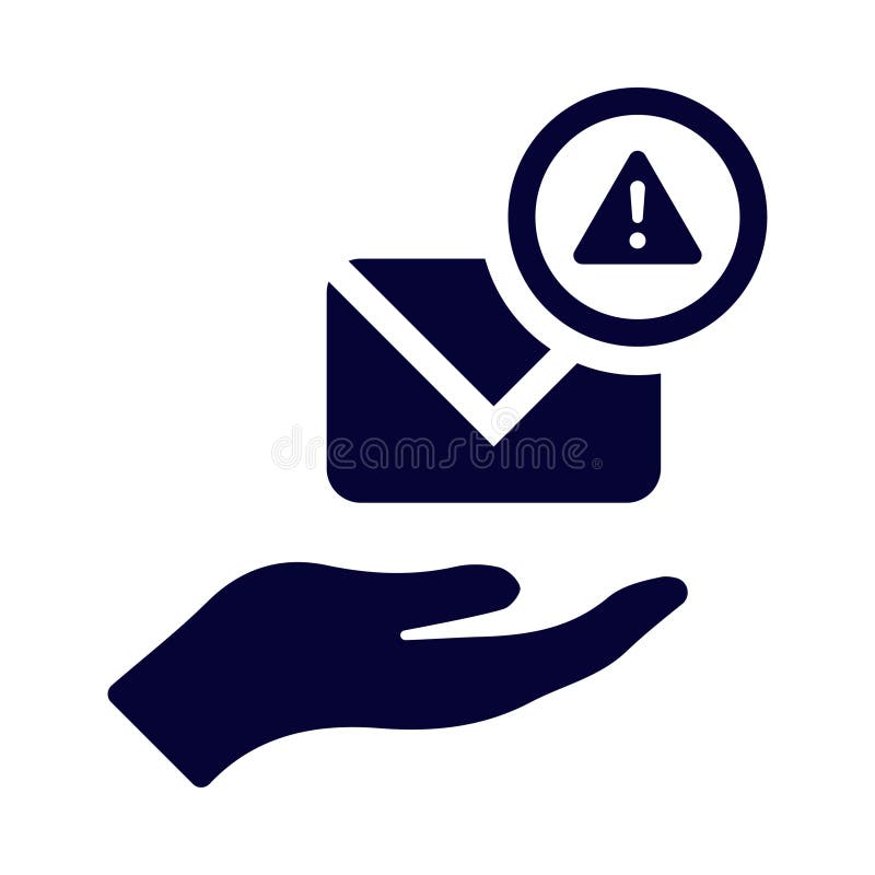 Spam, Mail, Spam Mail, Hand, Alert, Spam Mail on Hand Icon Stock Vector ...