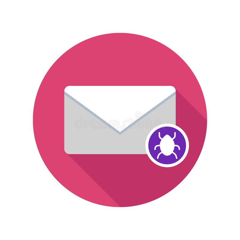 Spam Mail Icon. Email Icon with Long Shadow Stock Illustration ...