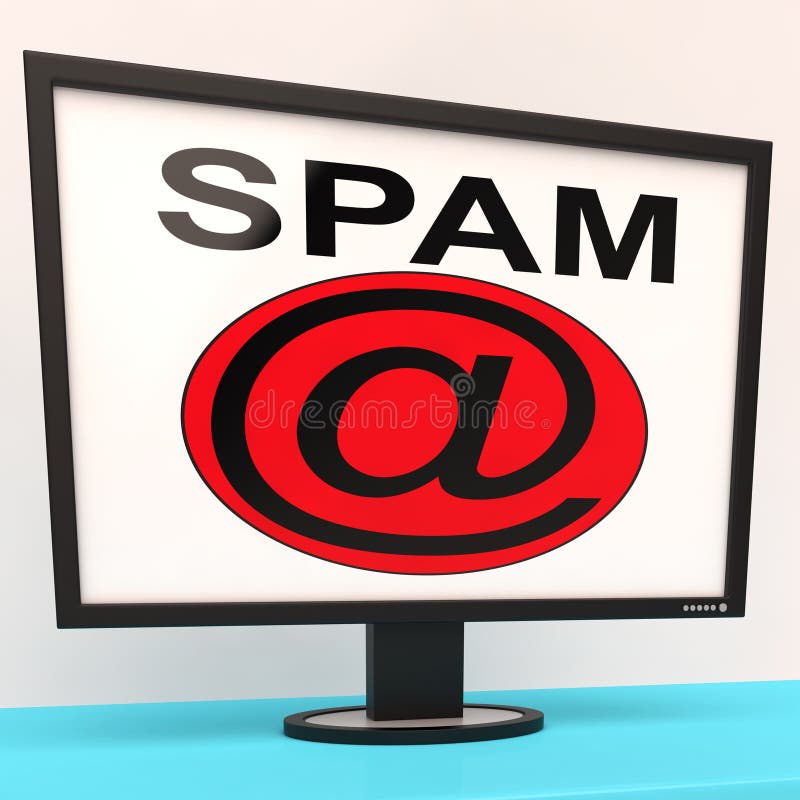 Spam Message Shows Unwanted Electronic Mail Inbox Stock Illustration ...