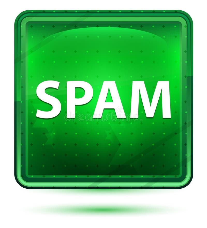 Spam Neon Light Green Square Button Stock Illustration - Illustration ...