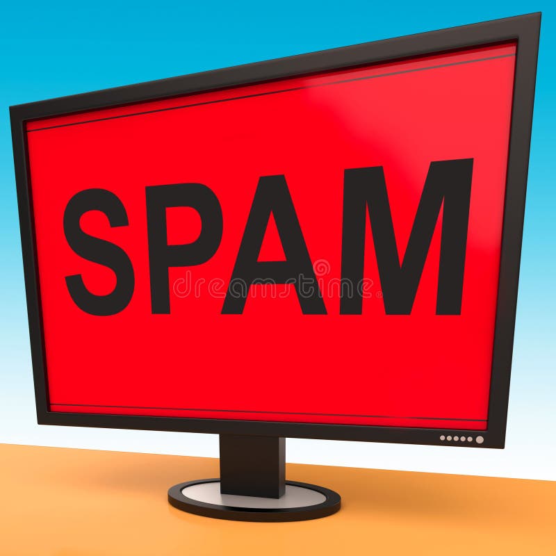 Spam Screen Shows Spamming Unwanted Stock Illustration - Illustration ...