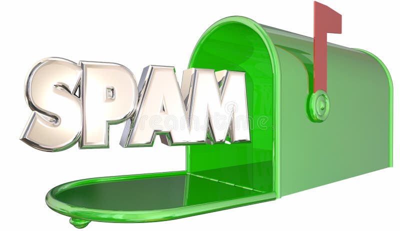 Spam Unsolicited Email Inbox Mailbox Word Stock Illustration - Illustration of message, campaign ...