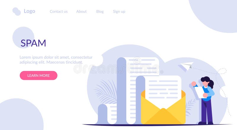 Spam or Unwanted Email. an Envelope with a Large Paper Document or an ...