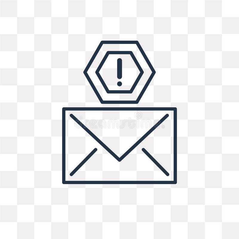 Spam Vector Icon Isolated on Transparent Background, Linear Spam Stock ...