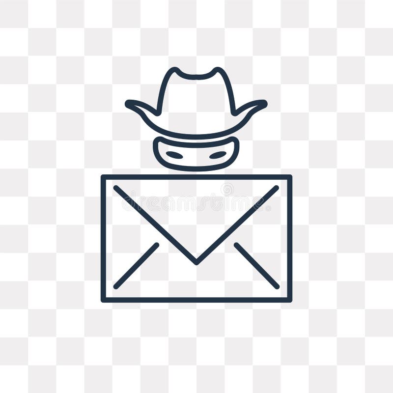 Spam Vector Icon Isolated on Transparent Background, Linear Spam Stock ...