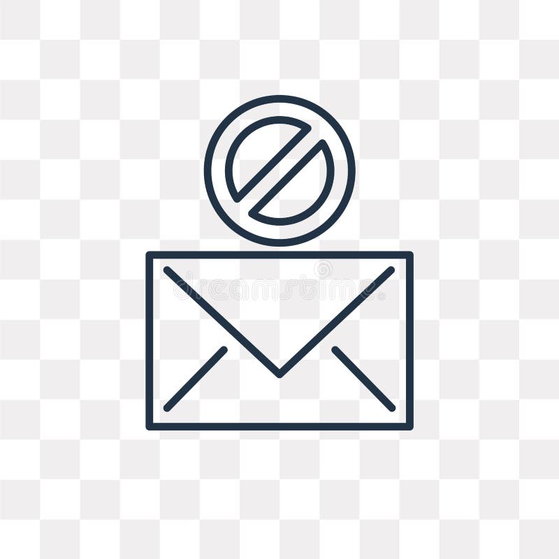 Spam Vector Icon Isolated on Transparent Background, Linear Spam Stock ...