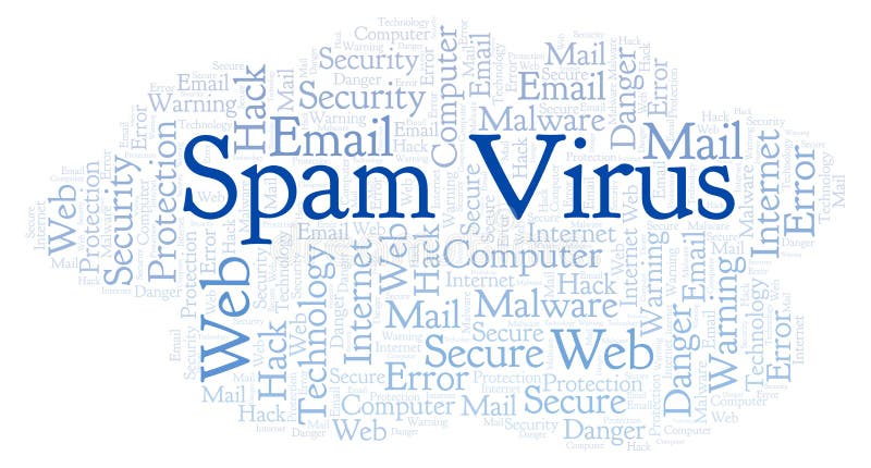 Spam Virus word cloud. stock illustration. Illustration of secure ...