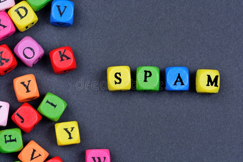 Spam Word on Blue Background Stock Image - Image of webpage, childhood ...