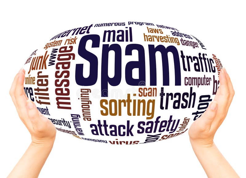 Spam Word Cloud Hand Sphere Concept Stock Illustration - Illustration ...