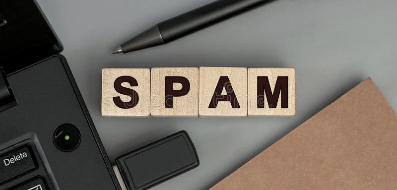 Spam - Word Concept from Wooden Blocks. Top View Stock Photo - Image of ...