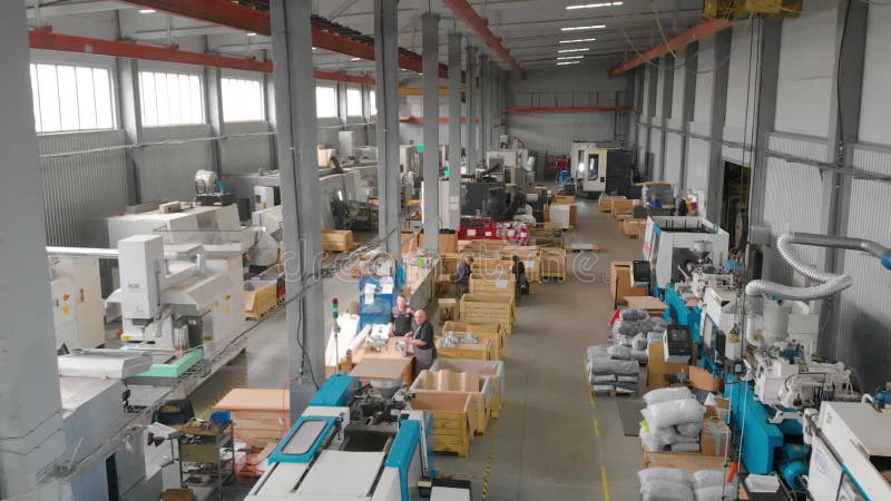 Span in a Large Workshop with Machine Tools. Production Workshop ...