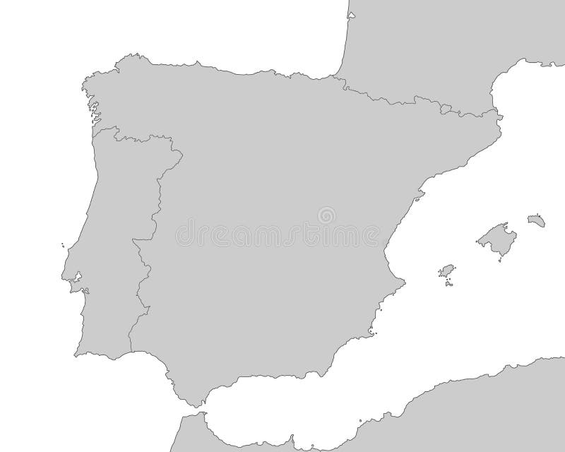 The Detailed Map Of The Spain With Regions Stock Vector - Illustration ...