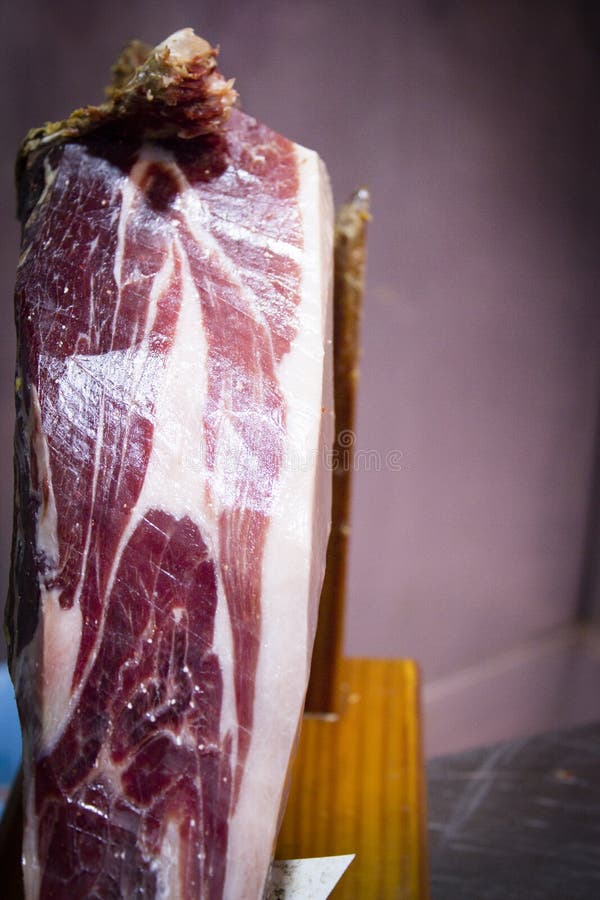 Spanish Acornfed Iberico Ham Leg Stock Image - Image of food, meal ...