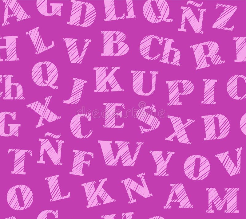 The Spanish Alphabet, Colors, Vector Font, Capital Letters, Violet ...