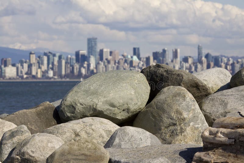 Spanish Banks, with Vancouver Skyline Behind Stock Image - Image of ...