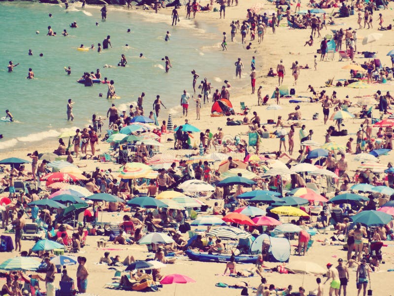 Spanish Beach on Sunny Day editorial stock photo. Image of europe ...