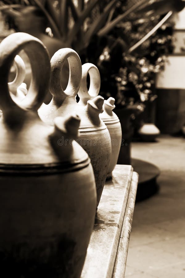 Spanish botijos stock image. Image of cold, countryside - 7438211