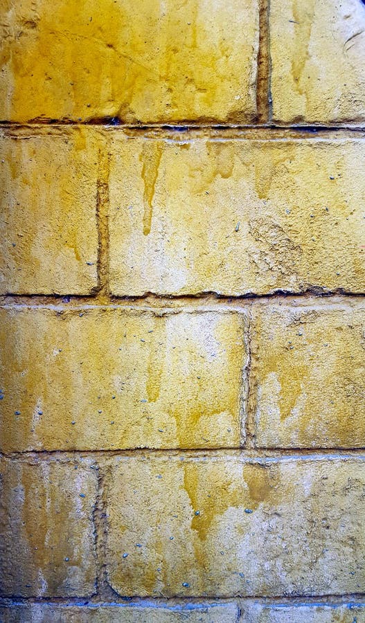 Spanish Brick Wall in Herringbone Pattern and Badly Painted. Stock ...