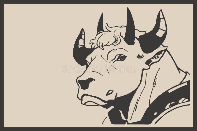 Spanish Bull. Animal Illustration. Printable Pattern for Wall ...