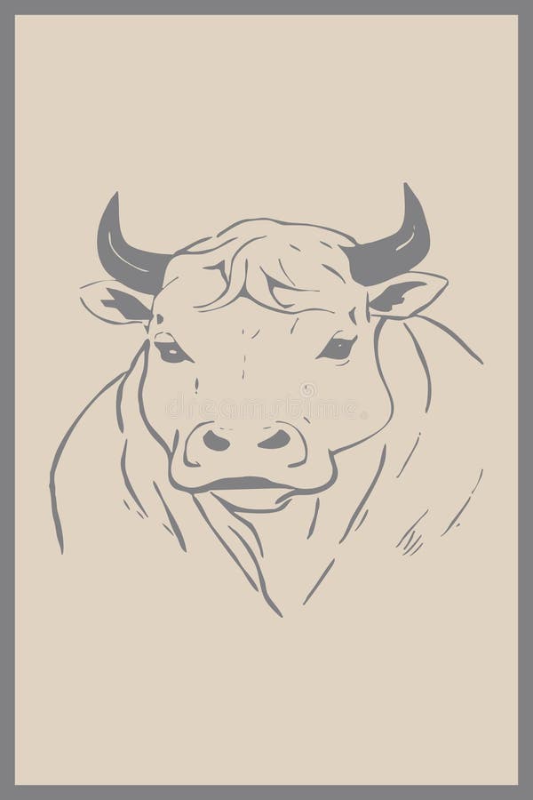 Spanish Bull. Animal Illustration. Printable Pattern for Wall ...