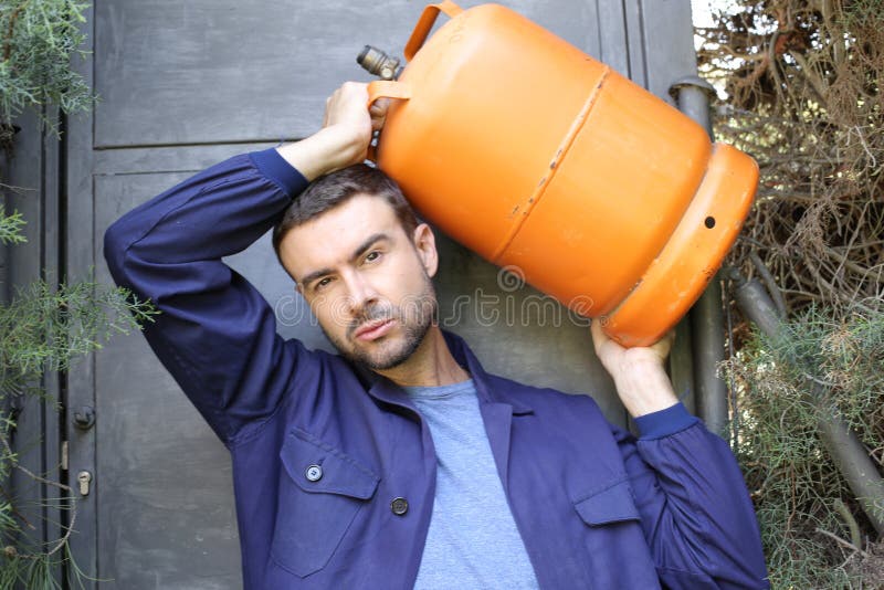 Spanish Butano Delivery Guy with Great Looks Stock Photo - Image of ...