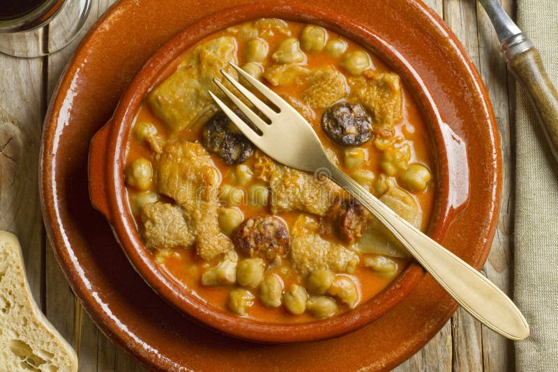 Spanish Callos, Wooden Spoon and Napkin Stock Photo - Image of food ...