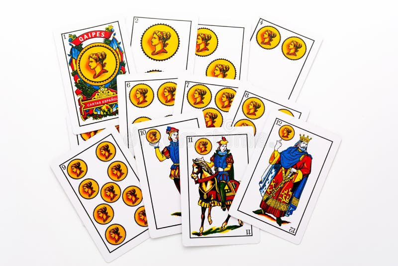 Tarot Cards, the Gold Coins Card in the Foreground Stock Photo - Image ...