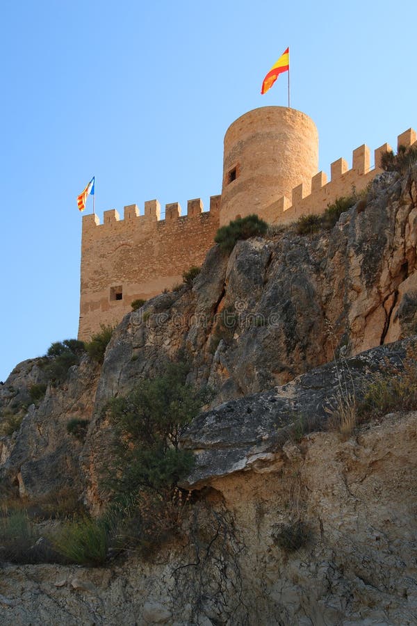Spanish Castle Castalla, Alicante. Stock Photo - Image of summer ...