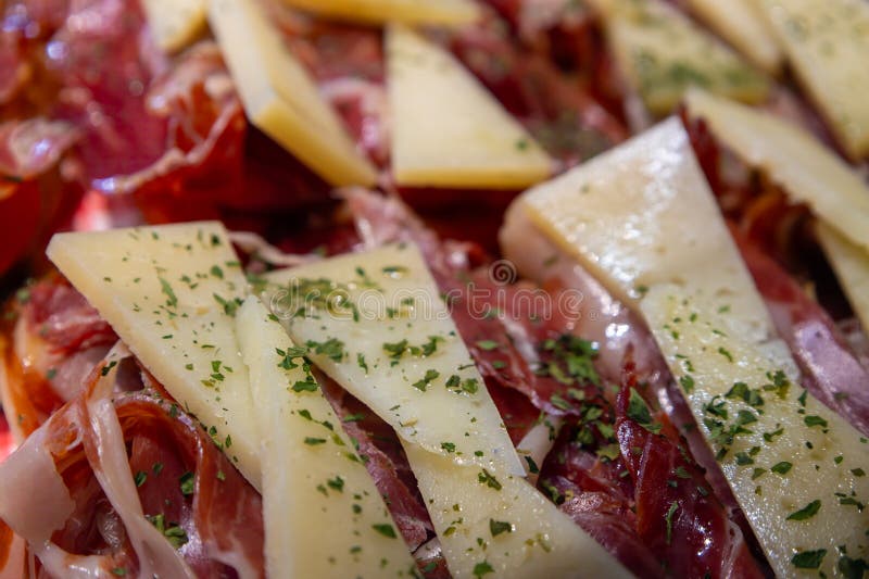Spanish Cheese and Serrano Ham. Snack Food Stock Photo - Image of ...