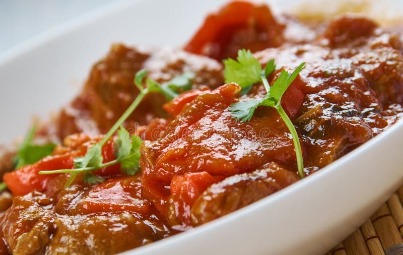 Spanish Chilindron stock photo. Image of table, lamb - 136880698