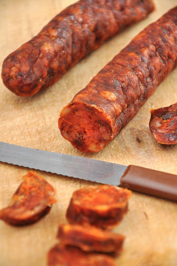 Spanish chorizo. stock photo. Image of delicious, organic - 29837998