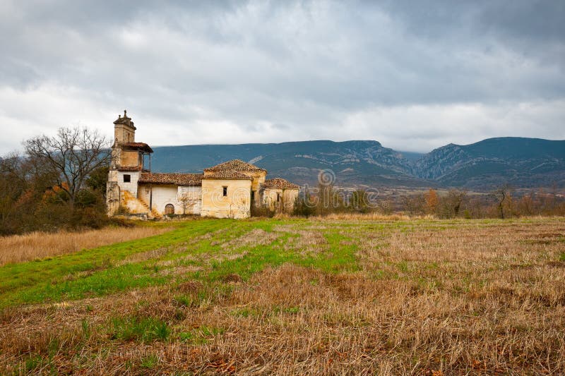 Spanish Church stock image. Image of farmland, mist, catholic - 25412033