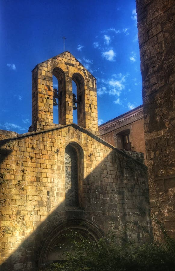 Spanish Church S Steeple Symmetrical Structure Stock Image - Image of ...