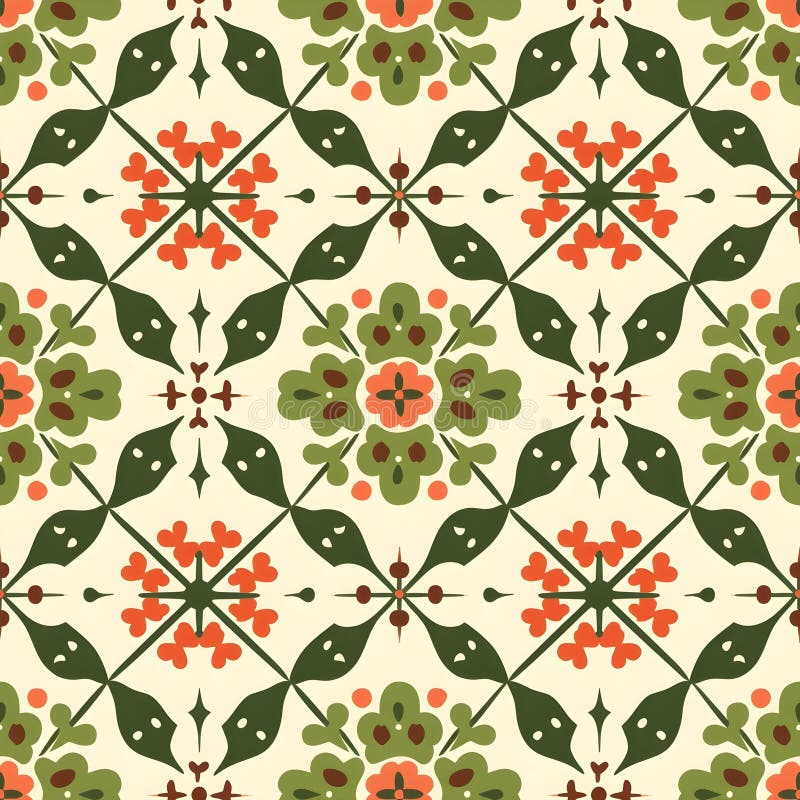 Spanish Clover Pattern Tile Design Stock Illustration - Illustration of ...