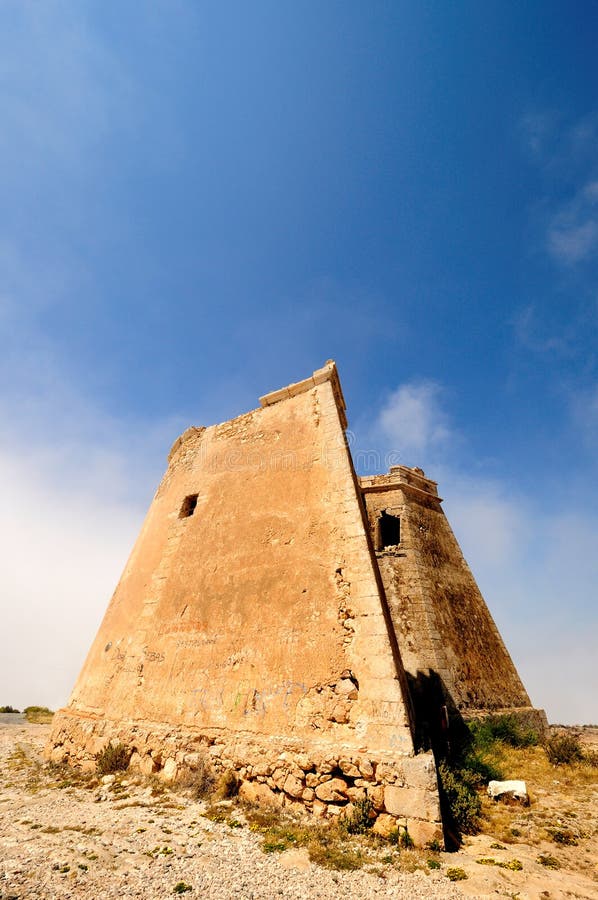 Spanish Coastal Tower of Roldan Stock Image - Image of holiday ...