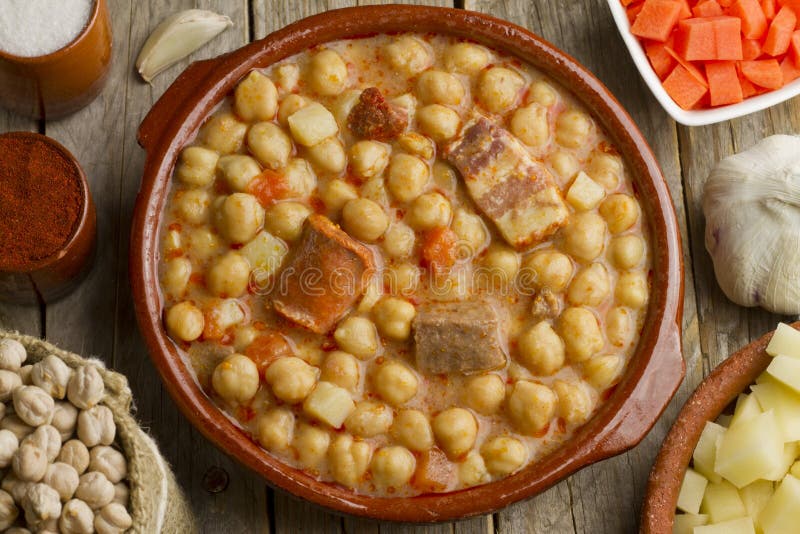 Spanish Cocido Madrileno, Stew Typical Of Madrid Stock Image - Image of ...