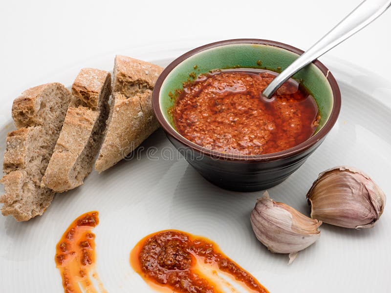 Spanish Cuisine. Mojo Picon Sauce from the Canary Islands. Stock Image ...