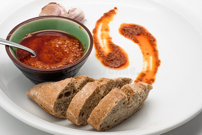 Spanish Cuisine. Mojo Picon Sauce from the Canary Islands. Stock Photo ...