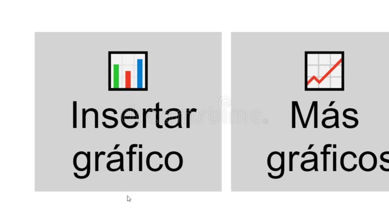 Spanish. Cursor Slides Over and Clicks Insert Chart in Spreadsheet Stock Footage - Video of ...