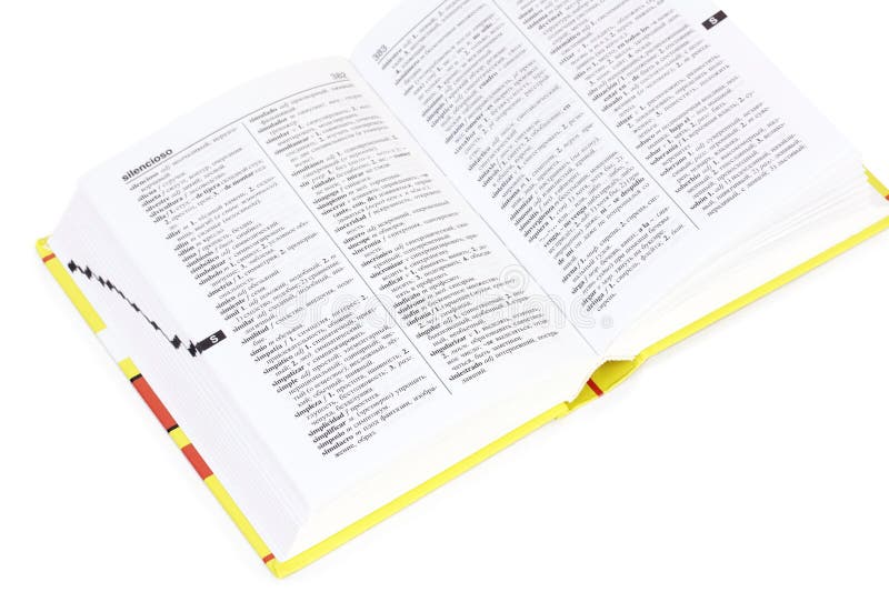 Spanish dictionary stock image. Image of word, paper - 13843839